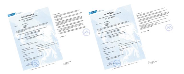 DIN 2303 certification